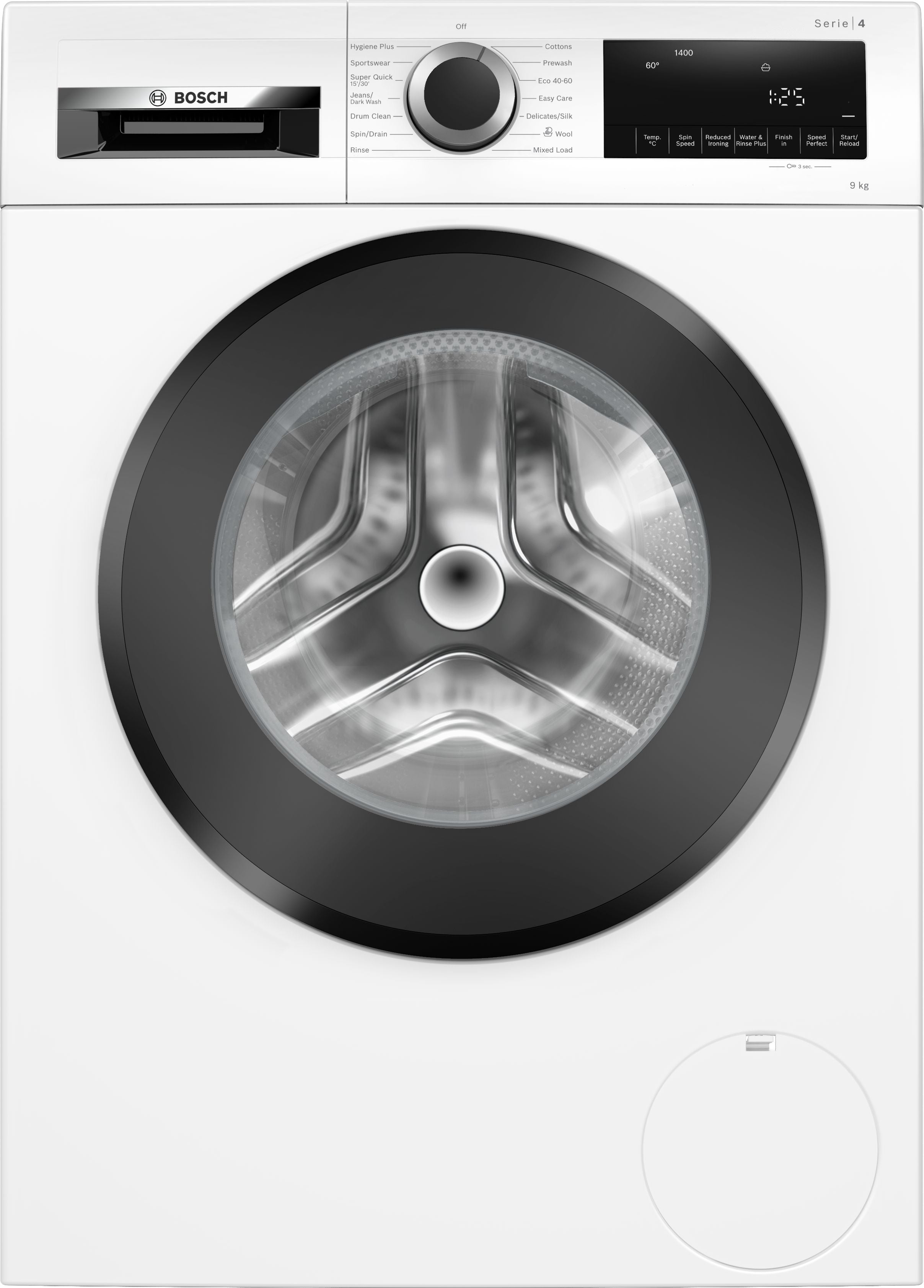 Bosch Series 4 Washing machine, front loader 9 kg 1400 rpm WGG04409GB ...