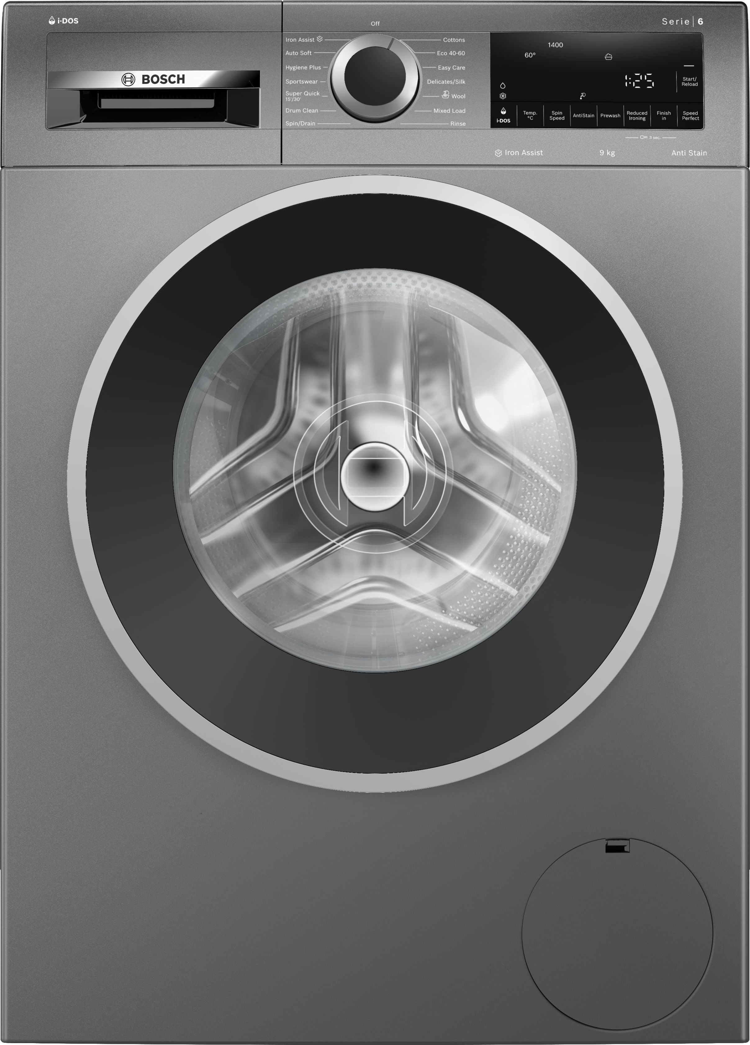 Bosch - Series 6 Washing machine, front loader 9 kg 1400 rpm WGG244FCGB ...