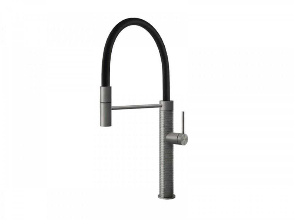 Gessi 316 Kitchen countertop single lever sink tap with hand shower ...